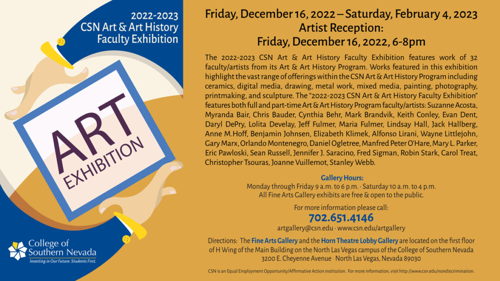 2022-2023 CSN Art & Art History Faculty Exhibition | Nevada Arts Council